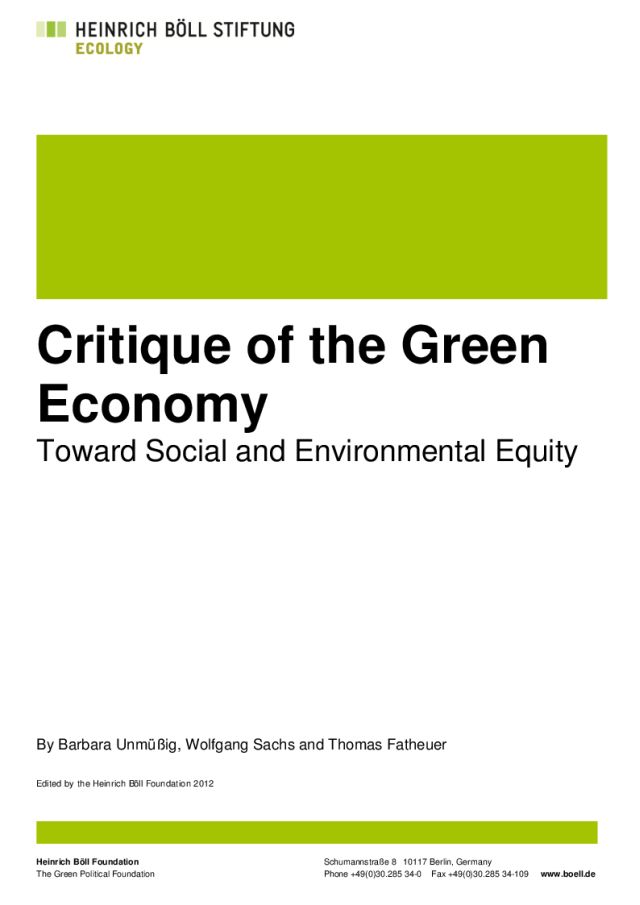 Introduction to Inside the Green Economy | Heinrich Böll Stiftung ...